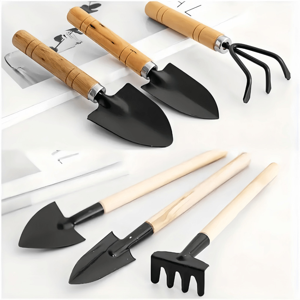 3pcs Gardening Tool Set, Metal Miniature Spade,Shovel & Rake, Potting ...