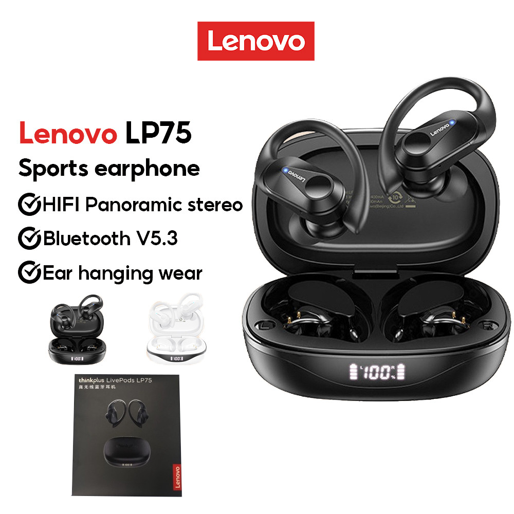 Lenovo LP75 Bluetooth Wireless Headset OWS Earphones Original | Shopee Philippines