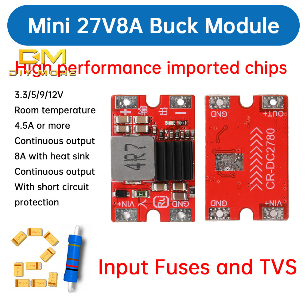DIYMORE DC-DC 25V to 5V/12V 8A Mini Airplane Power Buck Module 96% ...