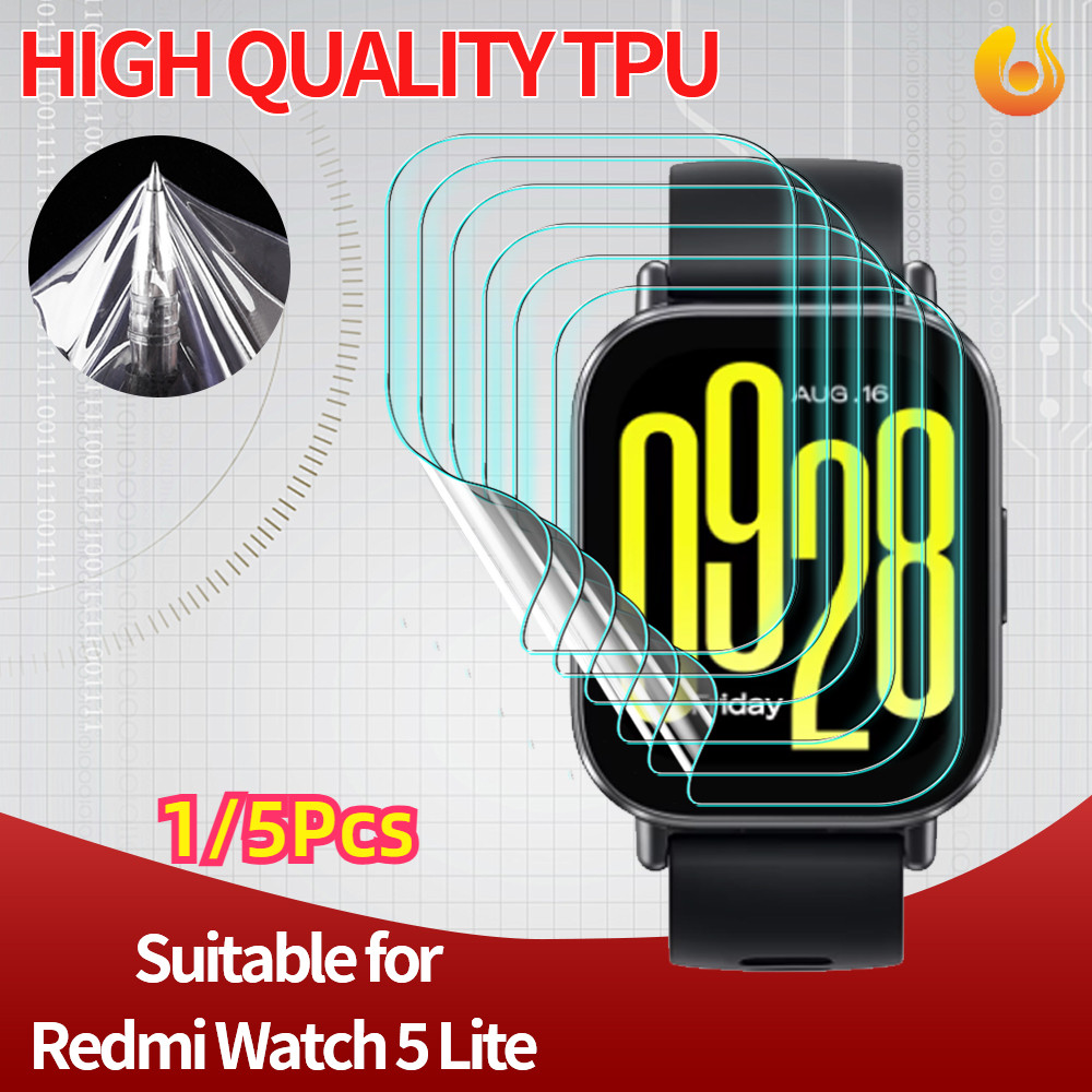 1/5Pcs Easy To Install Bubble Free For Redmi Watch 5 Lite Tempered ...