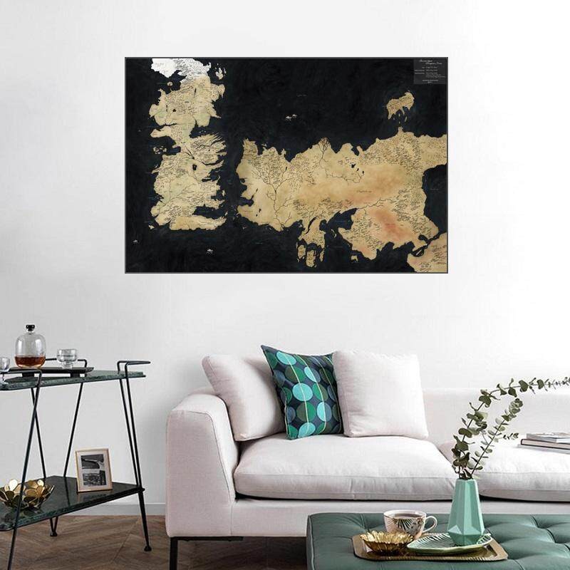 Piece Canvas Wall Art Prints Game of Thrones Map of Westeros Photo ...