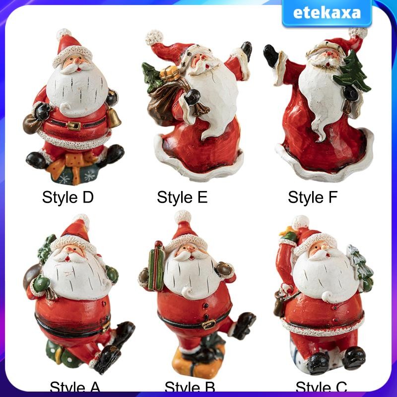 [Etekaxa] Miniature Santa Claus Ornament Tabletop Santa Figures ...