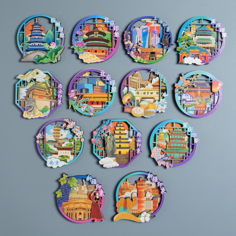 Magnetic Refrigerator Stickers Wooden National Trendy Cultural Creative ...