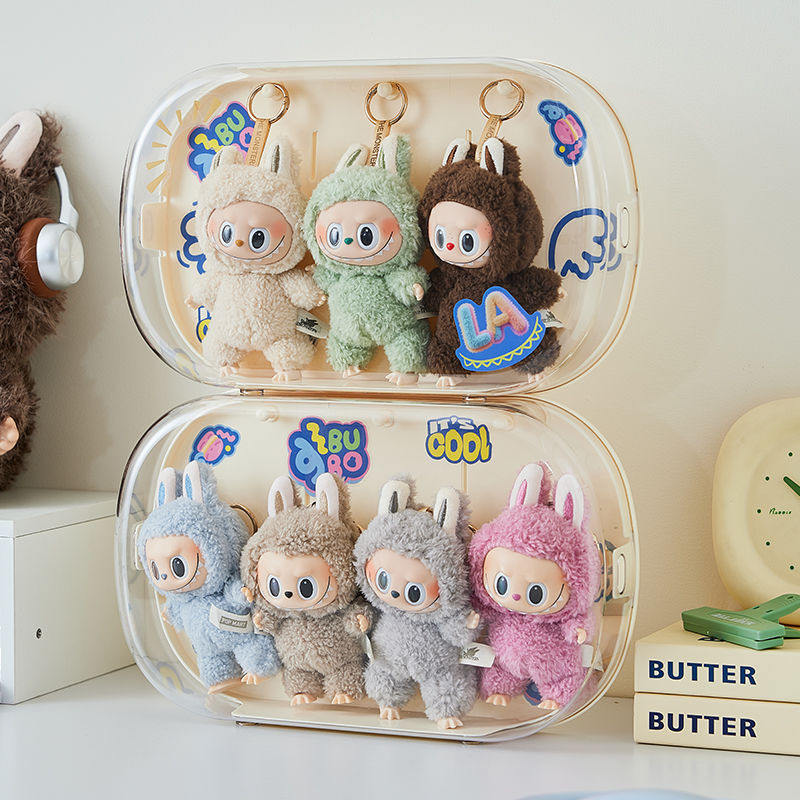 Labubu pendant display box rotating transparent labubu Doll Doll Figure ...