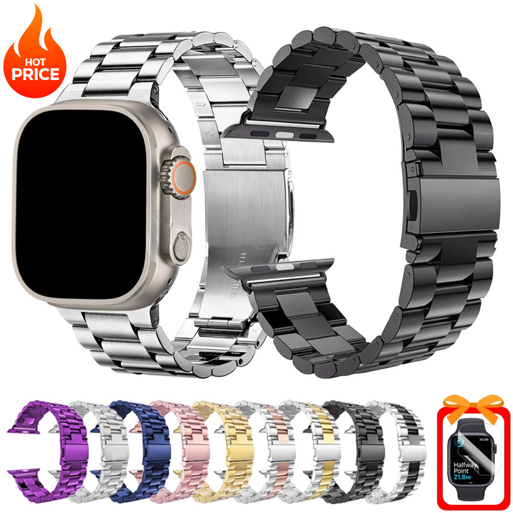 Stainless Steel Strap Metal Band Bracelet for iWatch Series 10/9/8/7/6 ...