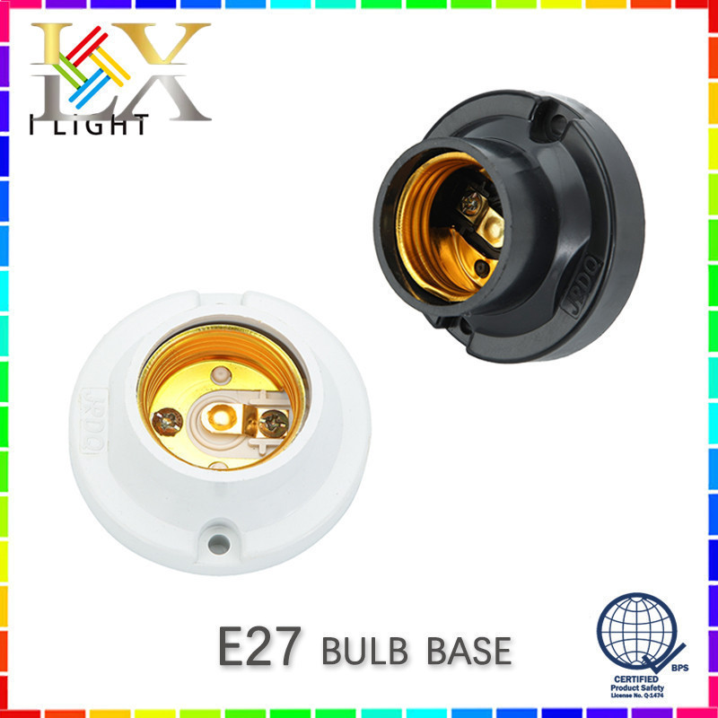 （Fast Delivery）E27 Bulb Holder Base White/Black Ceiling Light Bulb ...