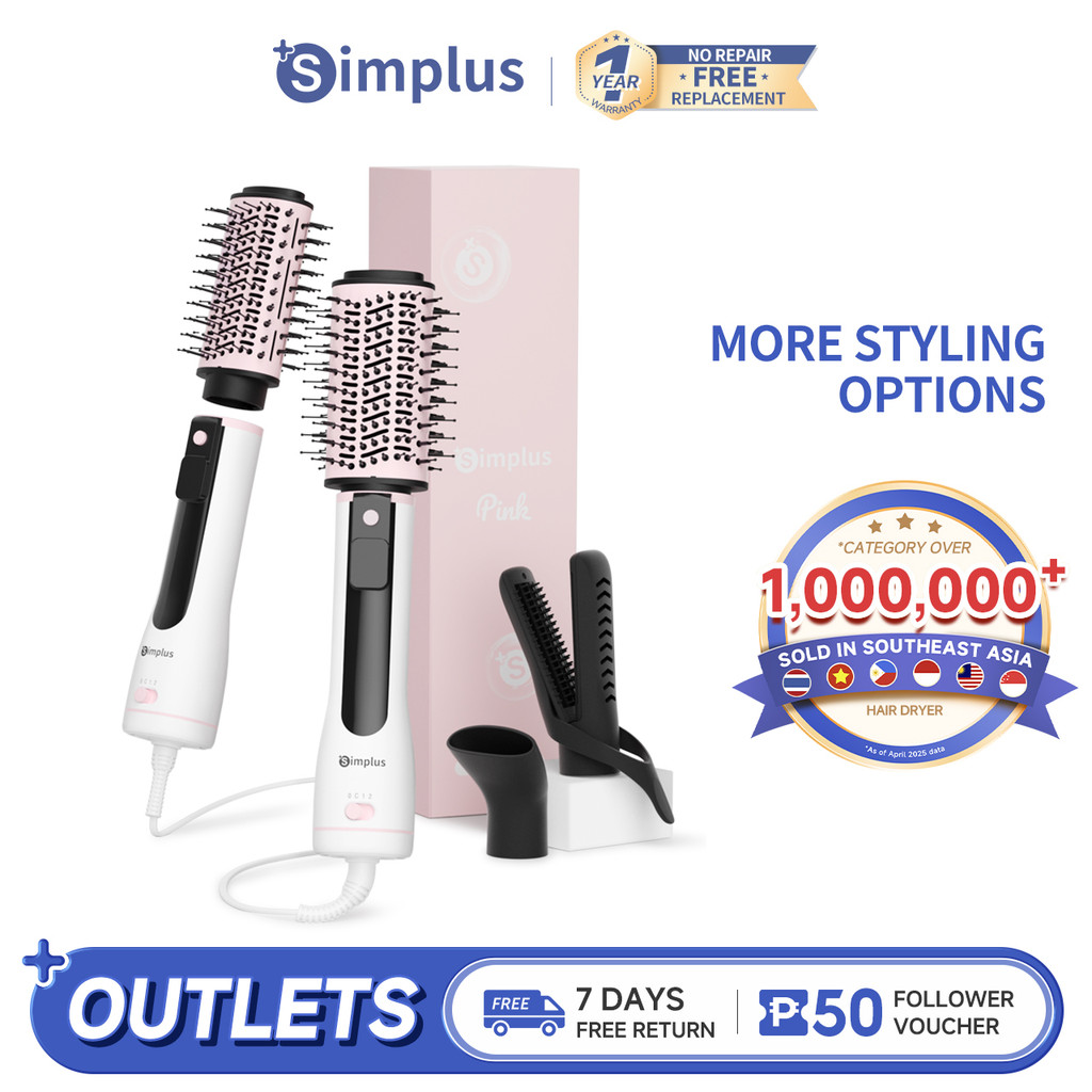 Simplus Hot Air Brush Hair Brush Blower Hair Dryer Hair Straightener ...