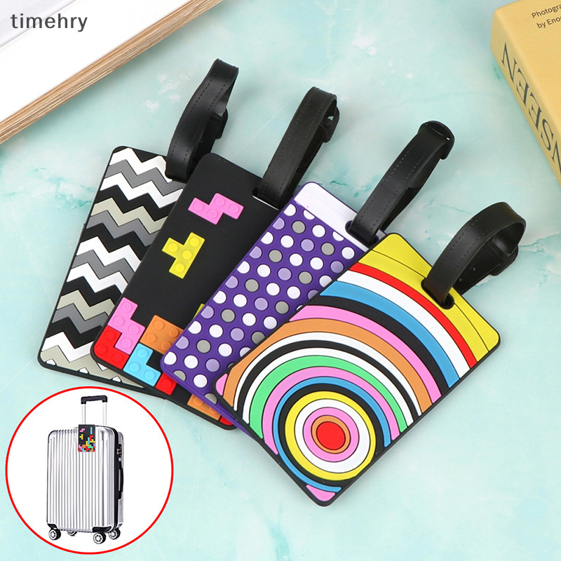TY Geometric Patterns Luggage Tag Suitcase ID Address Holder Baggage ...