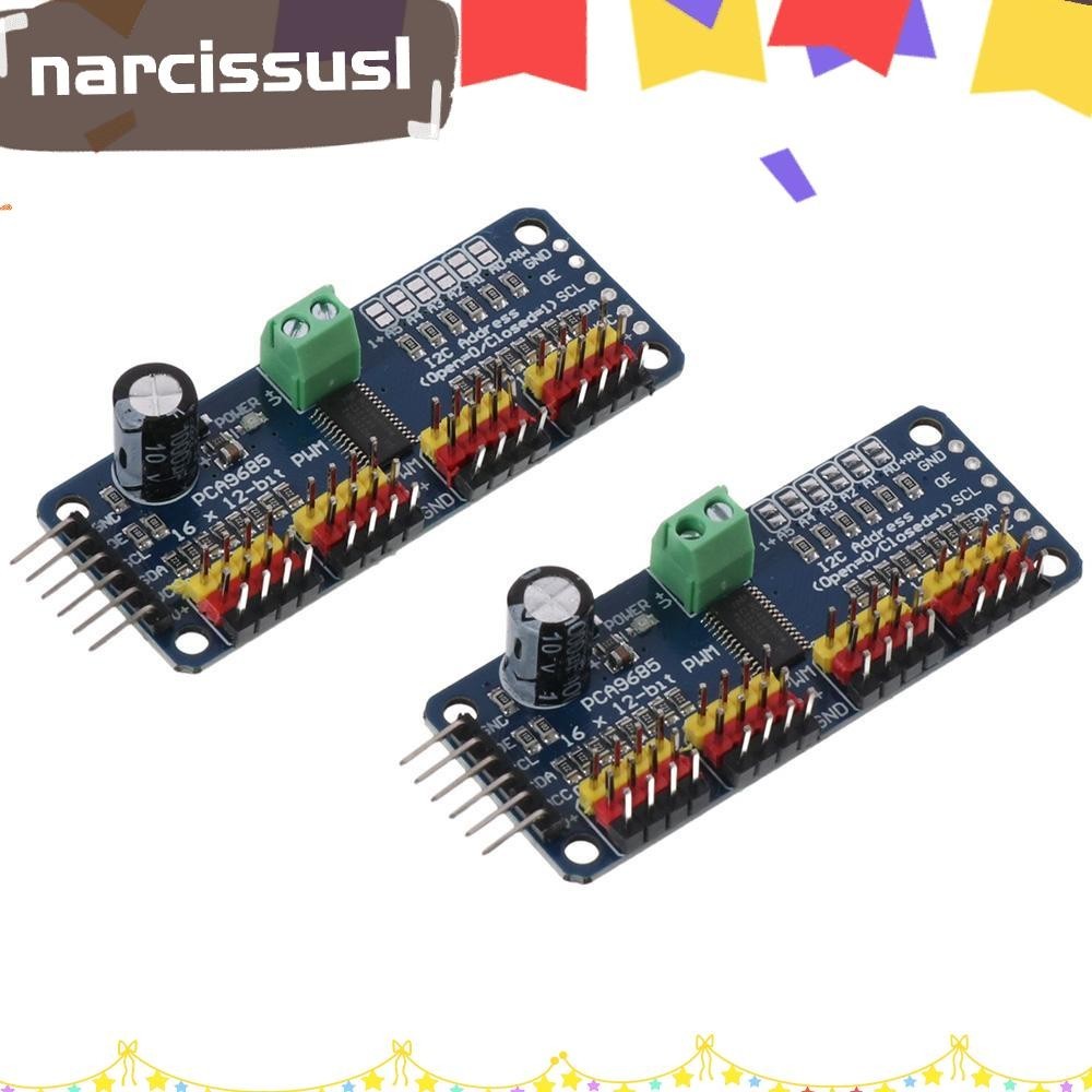 NARCIS 2Pcs PWM Servo Motor, 16 Channel 12 Bit PCA9685 Driver Board Controller, Useful Shield ...