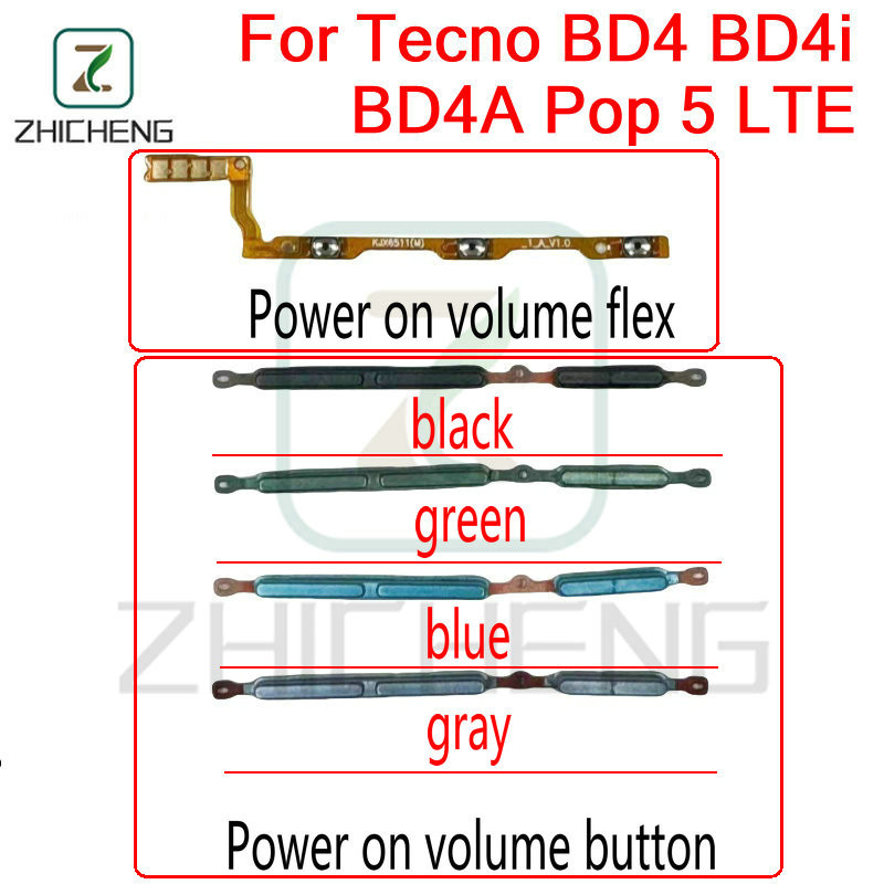 For Tecno BD4 BD4i BD4A Pop 5 LTE Power On Off Button Volume Switch ...