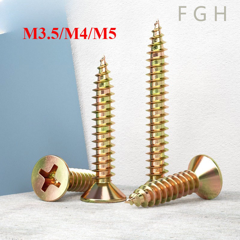 [FGH] M3.5/m4/m5 Color Zinc Hardened Fiber Nails Wall Board Nails Phillips Countersunk Head Self ...