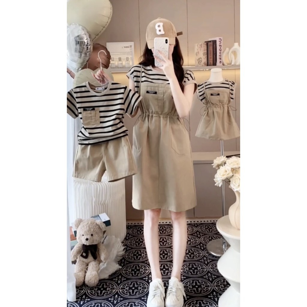 Family set parents son daughter 10-37kg mother 40-75kg, dress mother-sonbag, mother-daughter ...