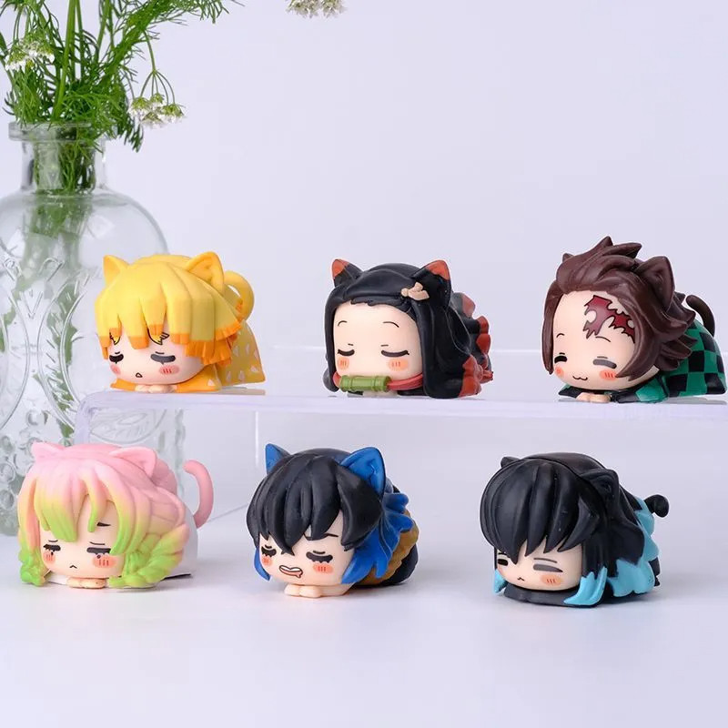 Demon Slayer Mini Figure 6pcs/Set Tanjirou Nezuko Zenitsu Muichiro ...
