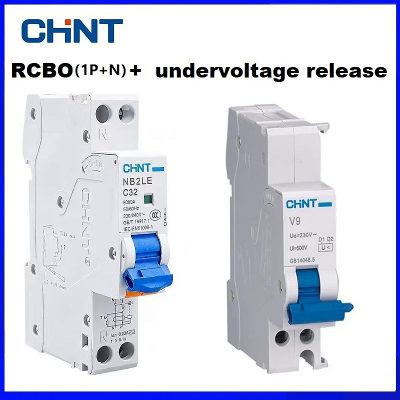 CHINT NB2LE 1P+N With V9 Undervoltage Release Residual Current Operated Circuit Breaker Leakage ...