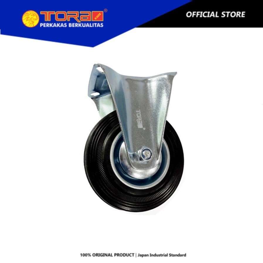 Tora 3 Inch Dead Rubber Caster Wheels - Black Rubber Rigid - Trolley ...