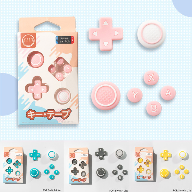 New Design Silicone Soft D-pad Cross Button ABXY Key Sticker Skin Case ...