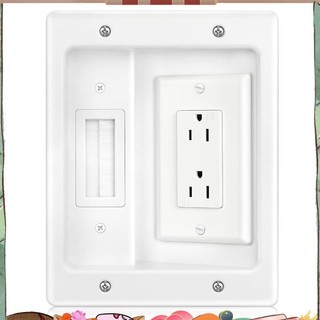 Recessed Outlet Box in Wall Cable Management Kit 15A 125V Hide TV Power ...