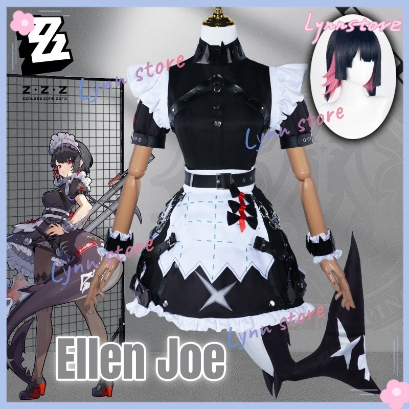ZENLESS ZONE ZERO Cosplay Game ZZZ ELLEN JOE Dress+Tail+Wig Full Set ...