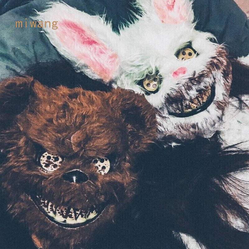 Scary Masks - Halloween Creepy Bunny Mask - Killer Bunny Mask - Spooky ...