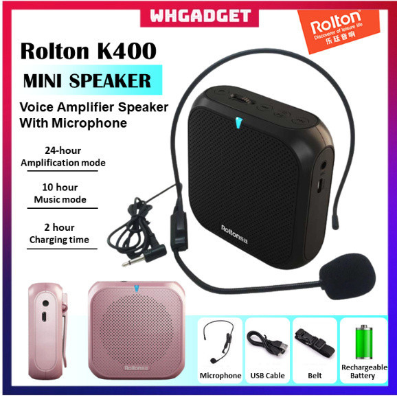 Rolton k400 voice amplifier mic & Speaker portable mini Bluetooth ...