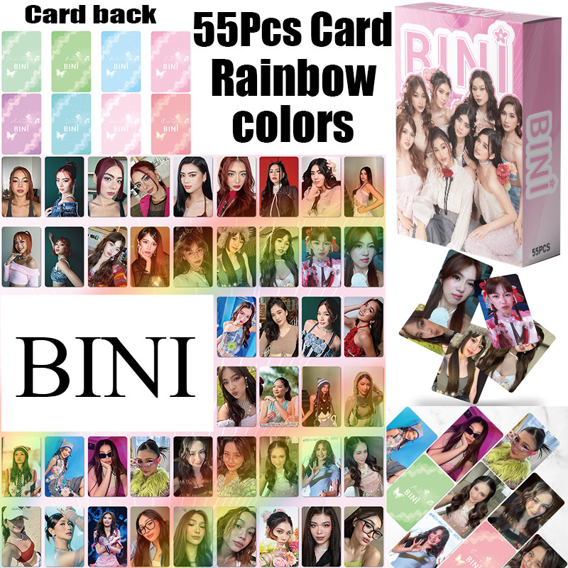 55Pcs lomo cards bini photocards Stacey Gwen photocard BINI holographic ...