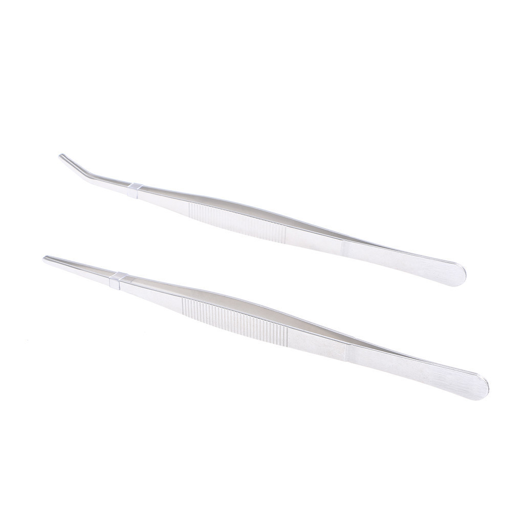 Ready Stock 2pcs Stainless Steel Straight and Curved Nippers Tweezers ...
