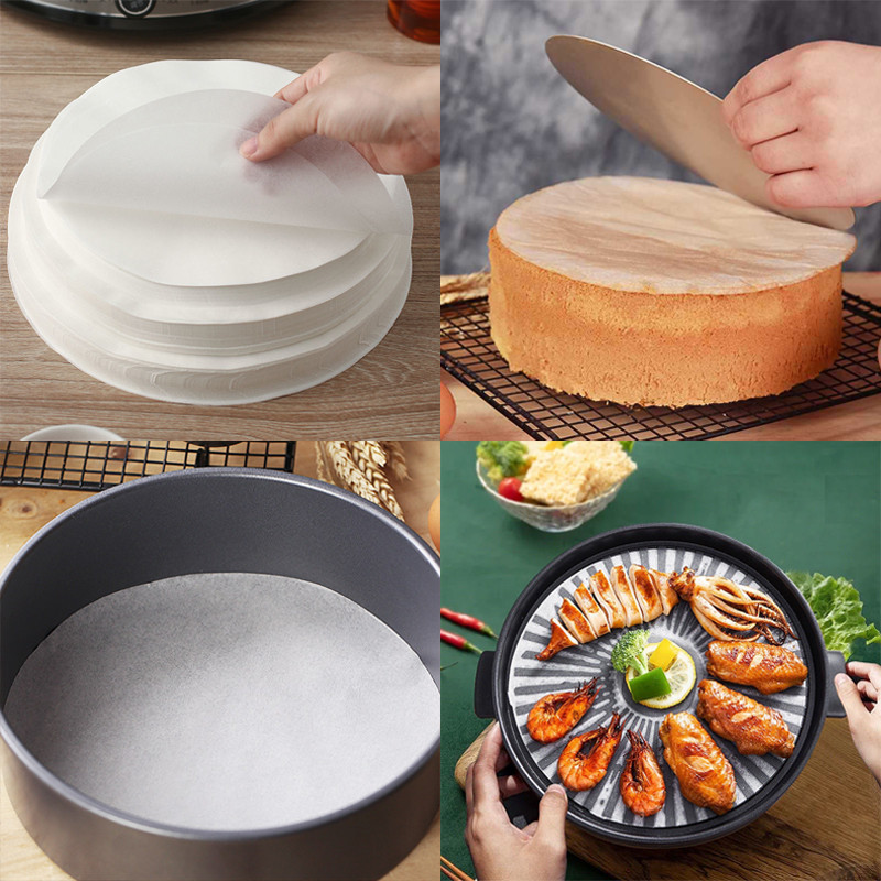 50Pcs Round Baking Paper Cake BBQ Parchment Paper Non-Stick Greaseproof ...