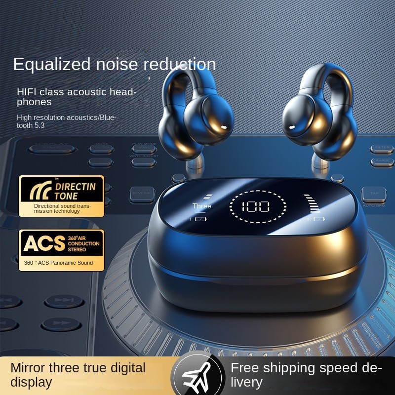 2024Hot Clip-on Headset Bluetooth Non in-Ear Digital Bone Conduction ...