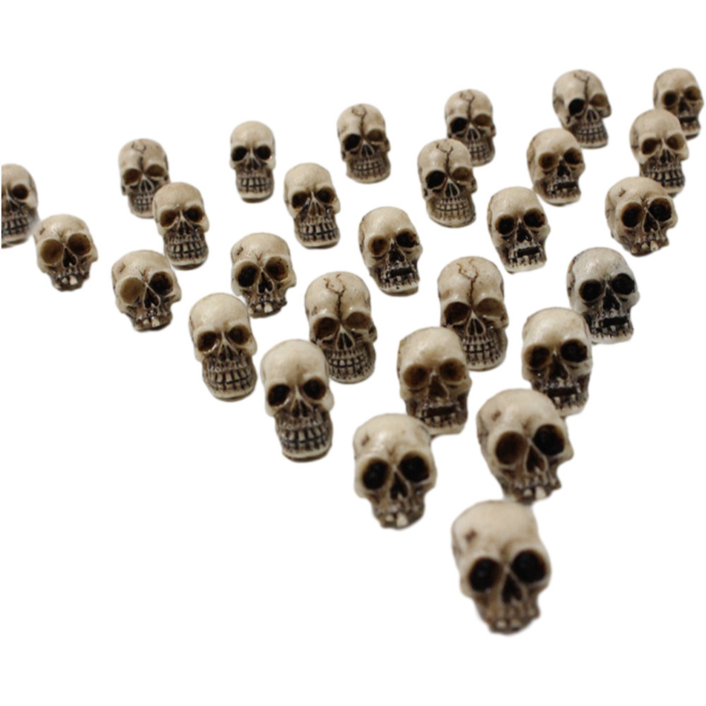 40Pcs Halloween Mini Skull Heads Decorative Scary Prank Props Skulls ...