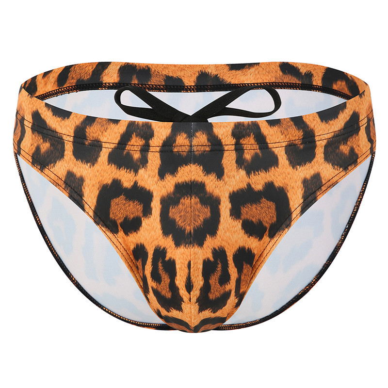 Men's Swimwear Low Rise Swimming Briefs Leopard Flower Print Swim ...