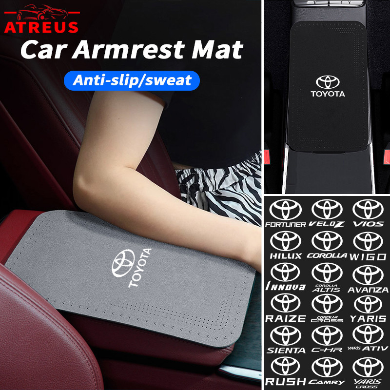 Toyota Car Armrest Pad Suede Auto Center Console Storage Box Cushion ...