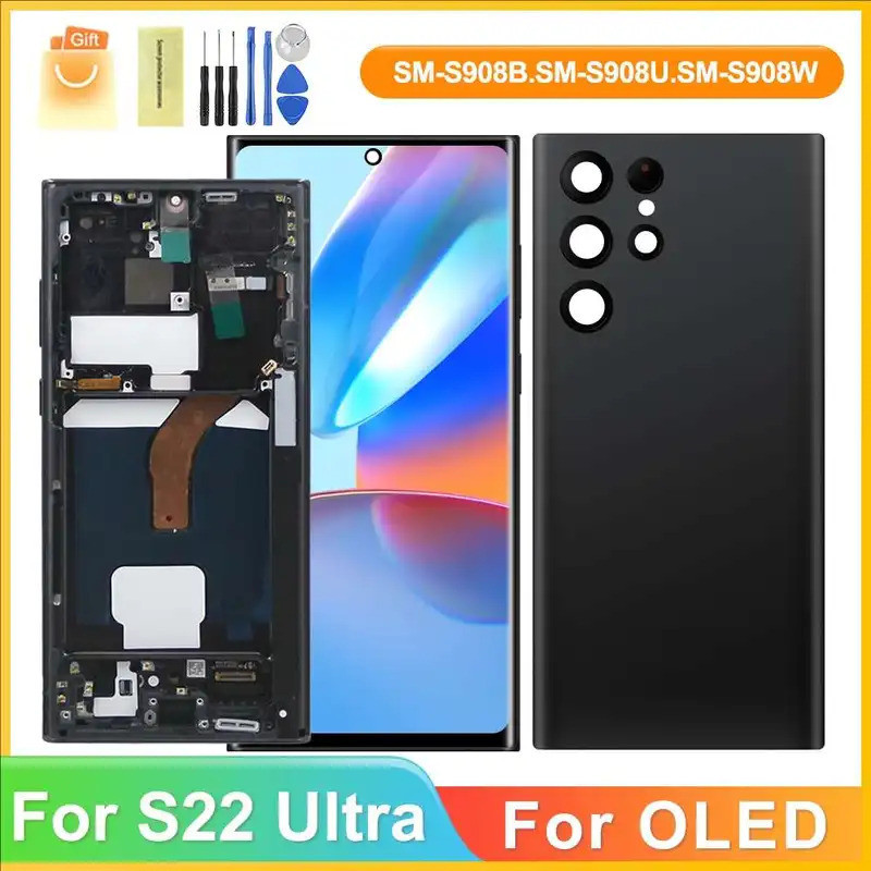 Super Amoled S22 Ultra Screen Assembly for Samsung Galaxy S22 Ultra 5G ...