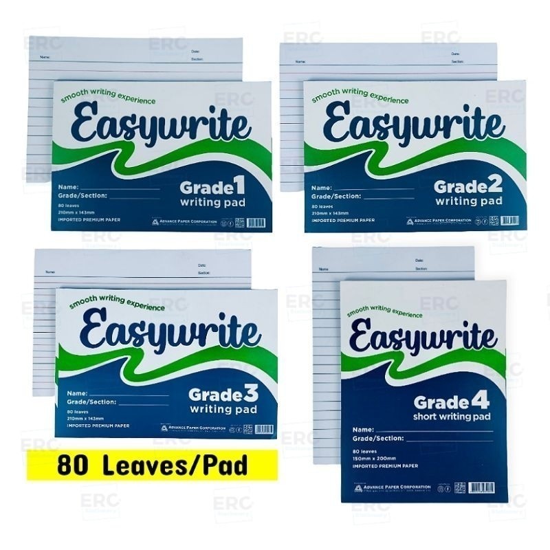 EasyWrite Pad 80 Leaves - Grade 1 2 3 4 Paper Writing Intermediate for ...
