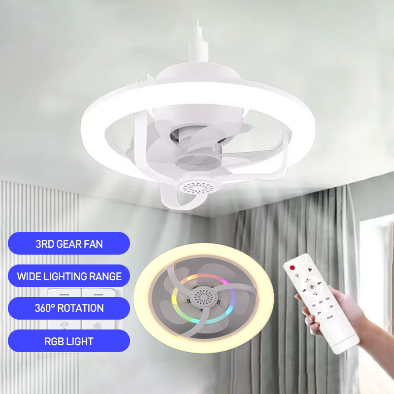 Remote Fan Light E27 Ceiling Fan Ceiling LED Hanging Ceiling Fan Light ...