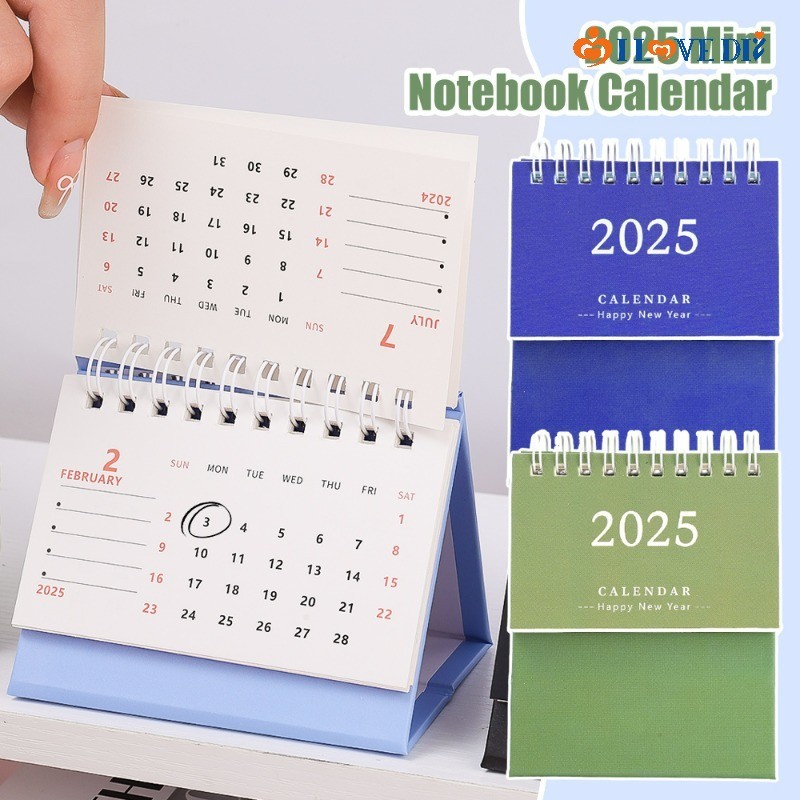 Home Office Desk Calendar - Mini 2025 Coil Calendar Book - 365 Days ...