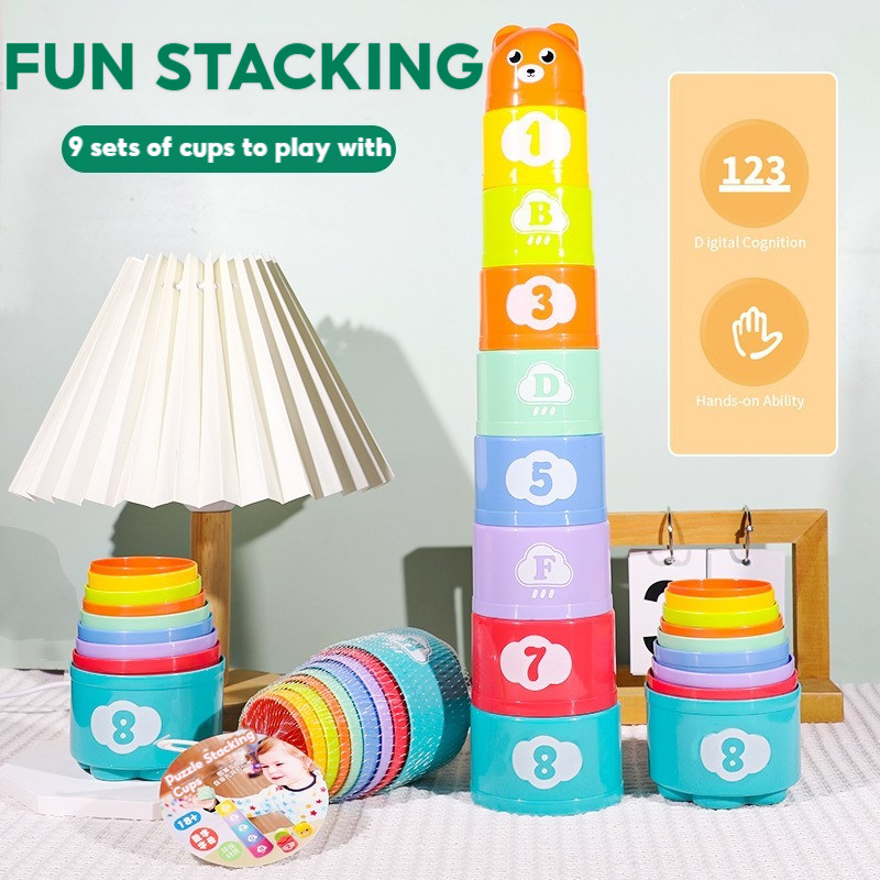 0-3 Years Old Educational Toys for Kids Baby Stacking Cups Early ...