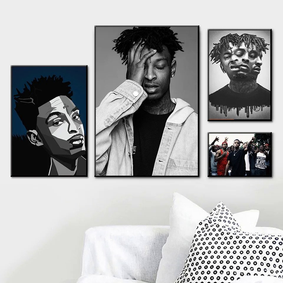 21 Savage Poster Rap Music Star Hip Hop Rapper Canvas Painting Posters ...