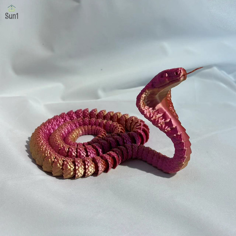 Sun1> 3D Printed Figures Articulated Snake Realistic Printed Snakes ...