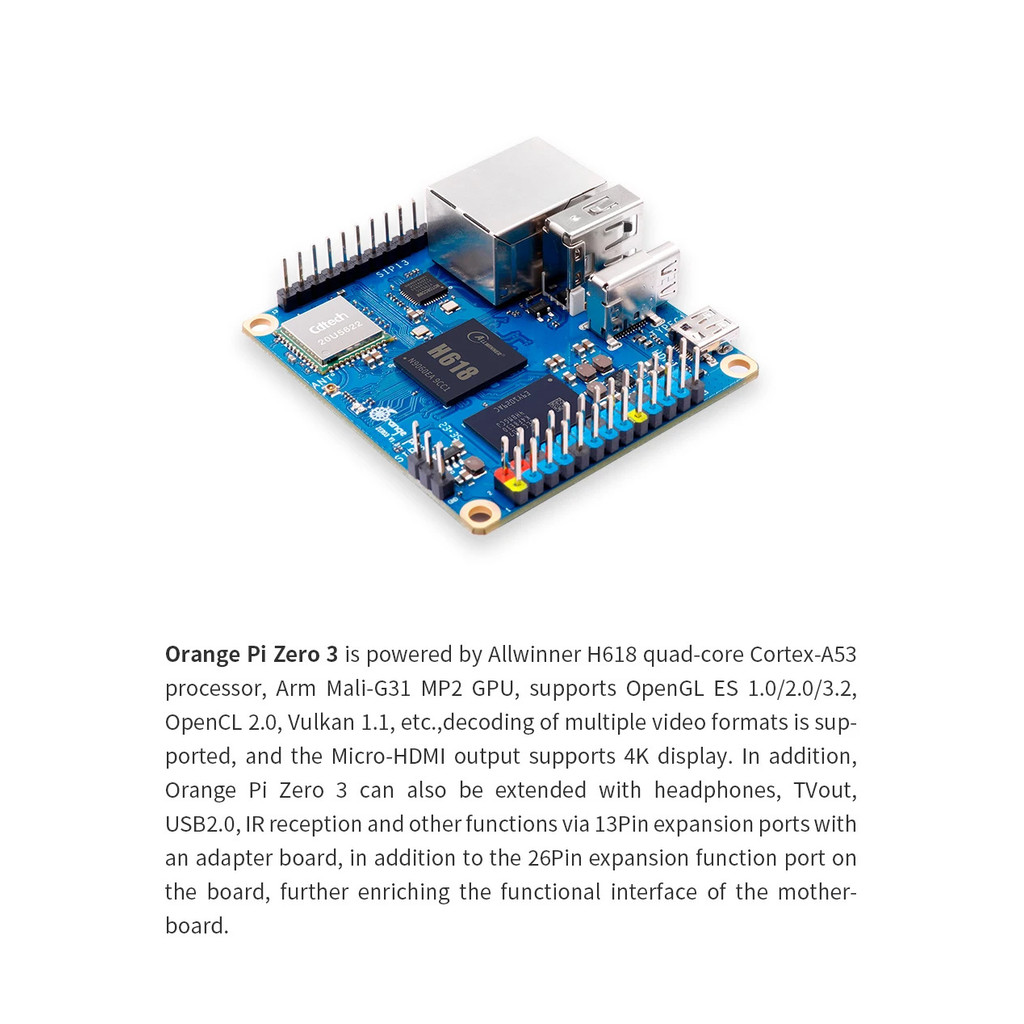 [In stock] Orange Pi Zero 3 Single Board Computer 2GB RAM Allwinner ...