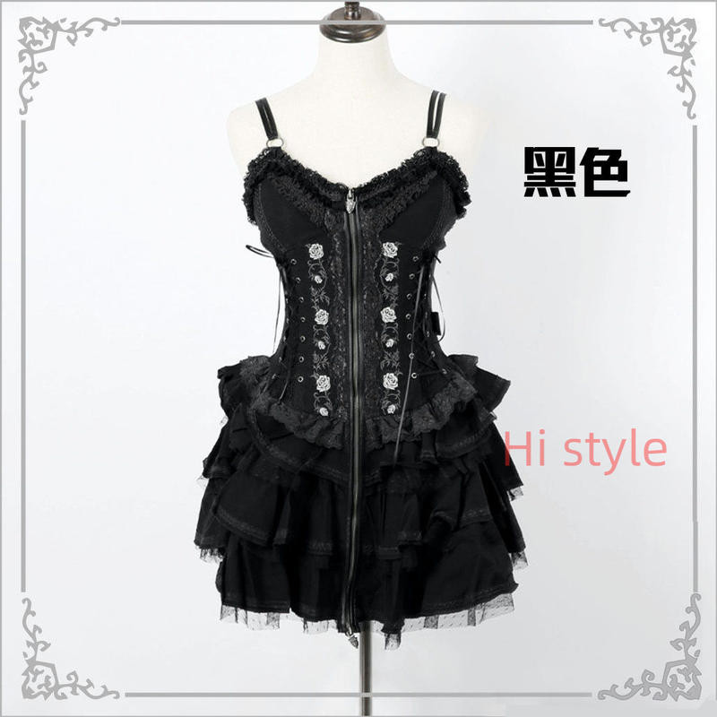 OZZ Summer Rose Lolita JSK Gothic Dark Hot Girl Dress | Shopee Philippines