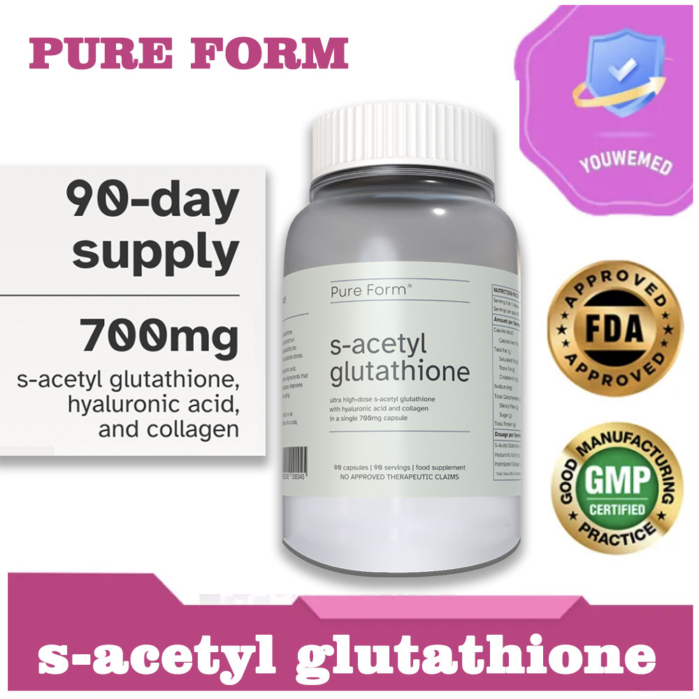 Original Pure Form S-Acetyl Glutathione Collagen Glow Capsules 700 mg ...