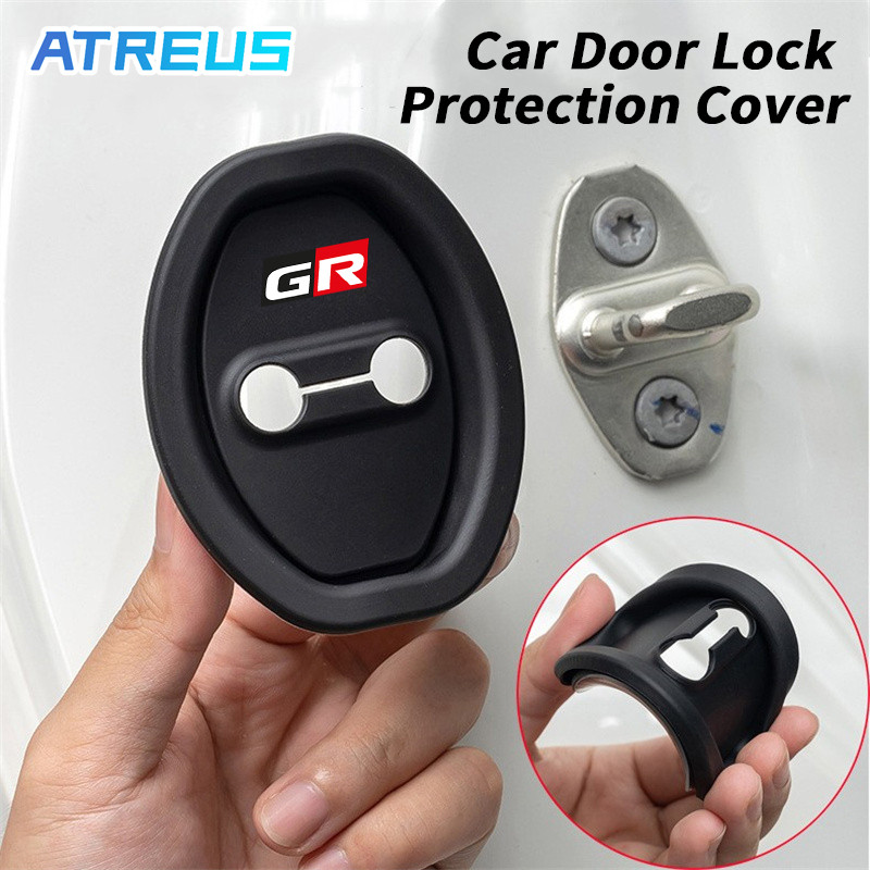 4Pcs Toyota GR Car Door Lock Protection Cover Silicone Door Lock Shock ...