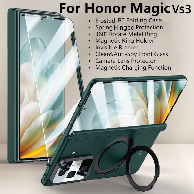 MagicVs3 High Clear&Anti-Spy Front Tempered Glass Protector Magnetic Ring Bracket Frosted PC ...