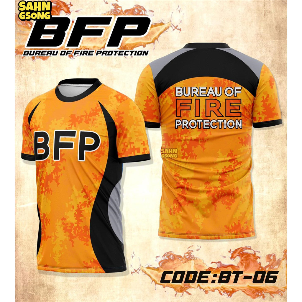 BFP Fire department Shirts Full Sublimation Men and Women Tops | Shopee ...