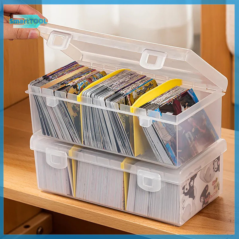 UTZN> Compartment Photocards Storage Box Transparent Stickers Idol Card ...