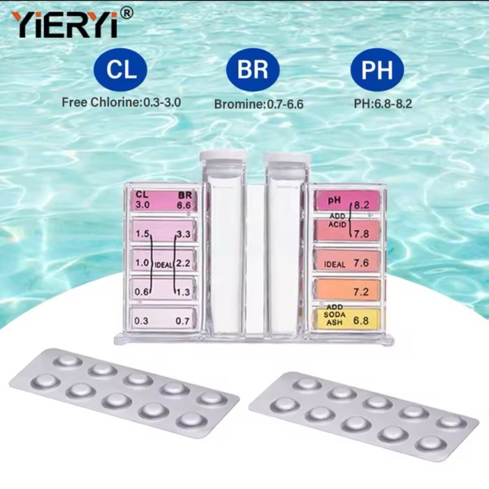 Chlorine Bromine and pH Levels with this Pool Water Test Kit Perfect ...