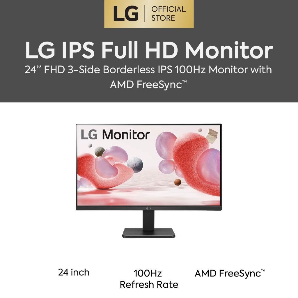 LG 24" 24MR400 IPS FHD AMD FreeSyncTM 100Hz 5ms 3-Side Borderless ...