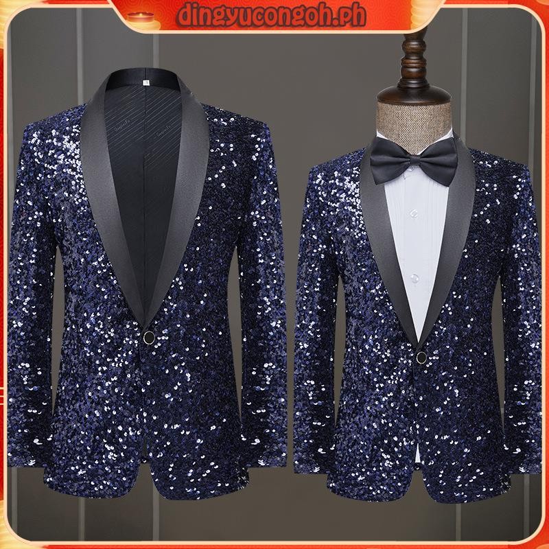 Men's dress sequin color change flash bar DJ nightclub stage ...