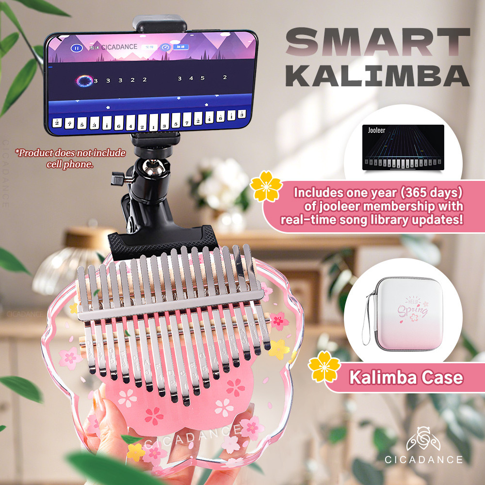 Smart Sakura Crystal Kalimba 17 Key / 21 Key Sound Crisp Kalimba APP ...