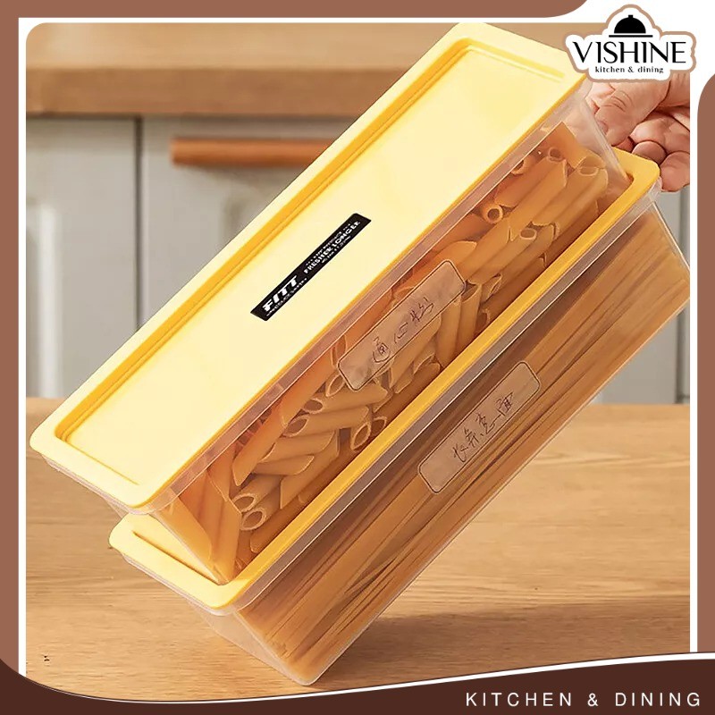 VISHIN.OFF 1.2L Transparent Pasta Container Kitchen Food Storage ...